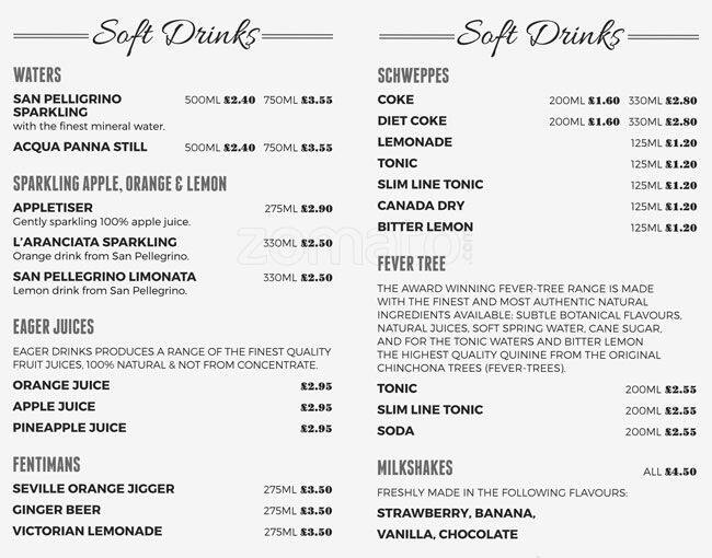 Menu at Vittoria pizzeria, Edinburgh, 19 George IV Bridge