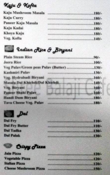 Menu at Shree Balaji Restaurant, Ahmedabad, 2H88+5F9