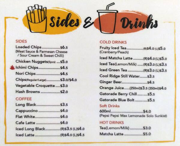 Menu at MOS BURGER fast food, Sunnybank, Shop 34