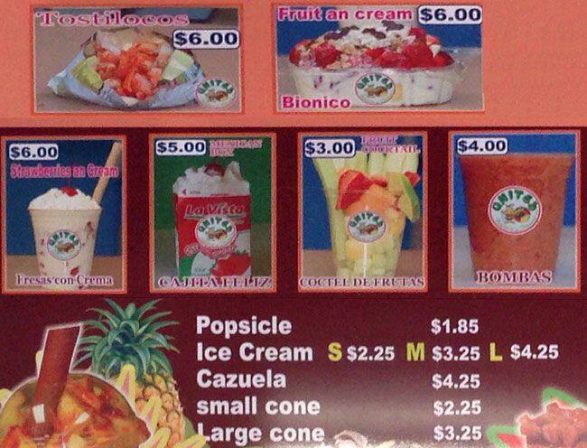 United Paleteria Y Neveria Menu - Urbanspoon/Zomato