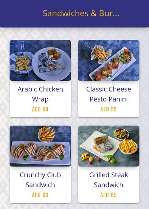 Menu at Mezze Restaurant, Abu Dhabi