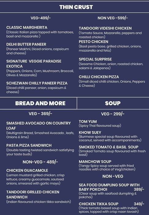 Menu at Romeo Lane, New Delhi, 13