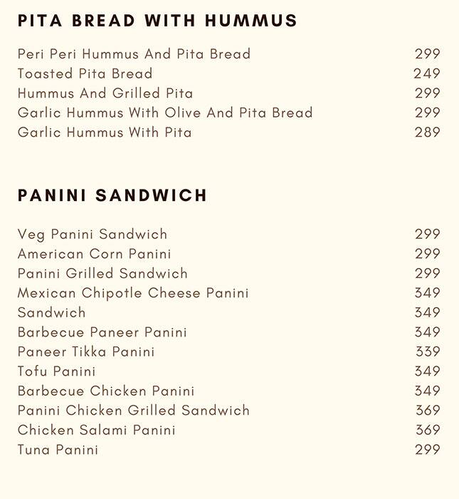 Menu of Pao Bao, Mahakali, Mumbai