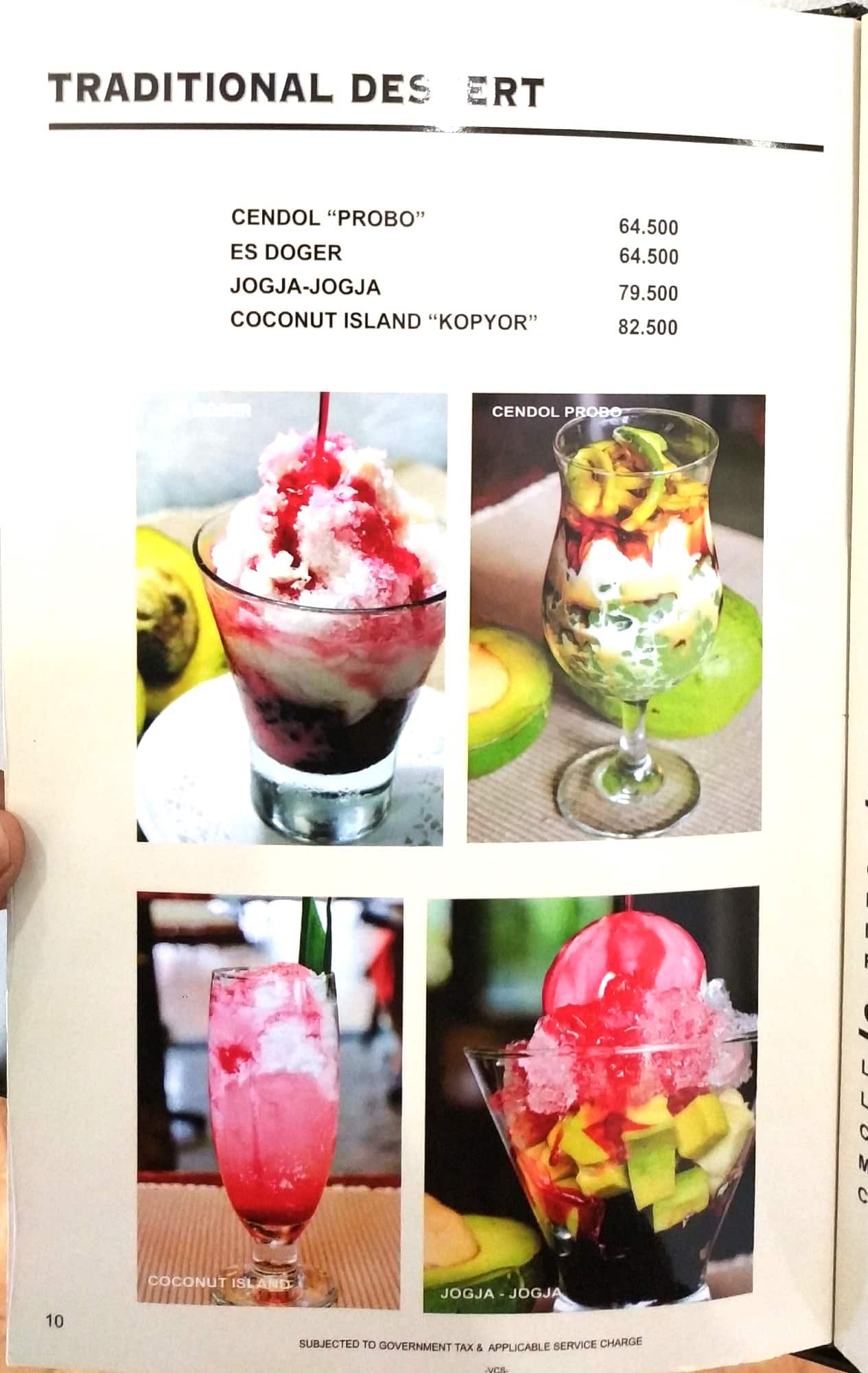 Menu at Kafe Victoria Plaza Senayan cafe, Jakarta, Jl. Asia Afrika