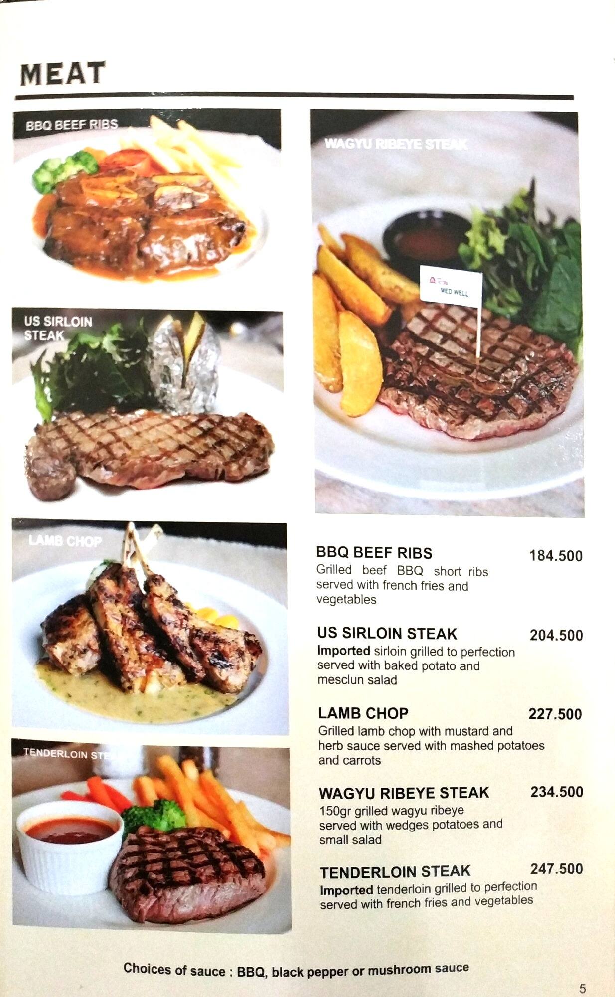 Menu at Kafe Victoria Plaza Senayan cafe, Jakarta, Jl. Asia Afrika