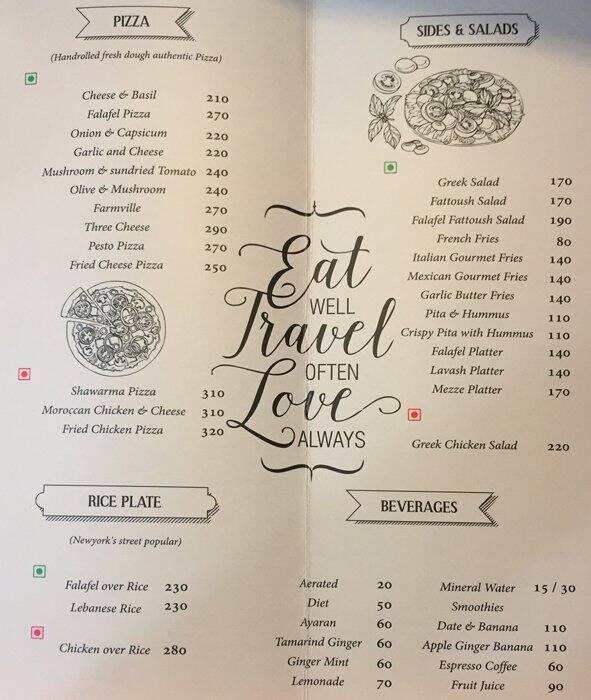 Menu at Falafel express, Ahmedabad, 2FPJ+7C4
