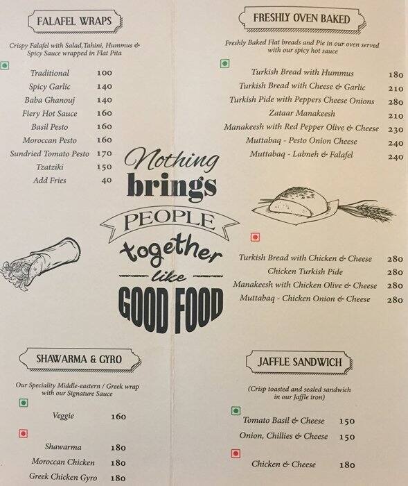 Menu at Falafel express, Ahmedabad, 2FPJ+7C4