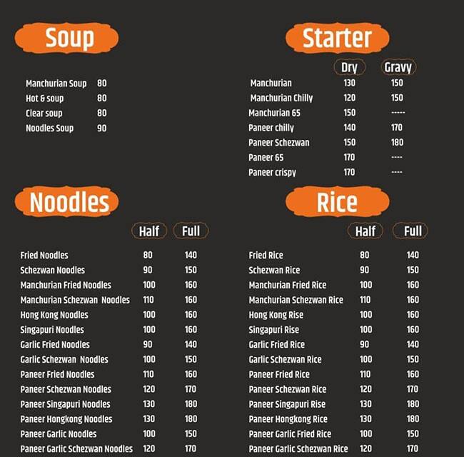 Menu of The Spot Chinese & Snacks Center, Pimple Gurav, Pune