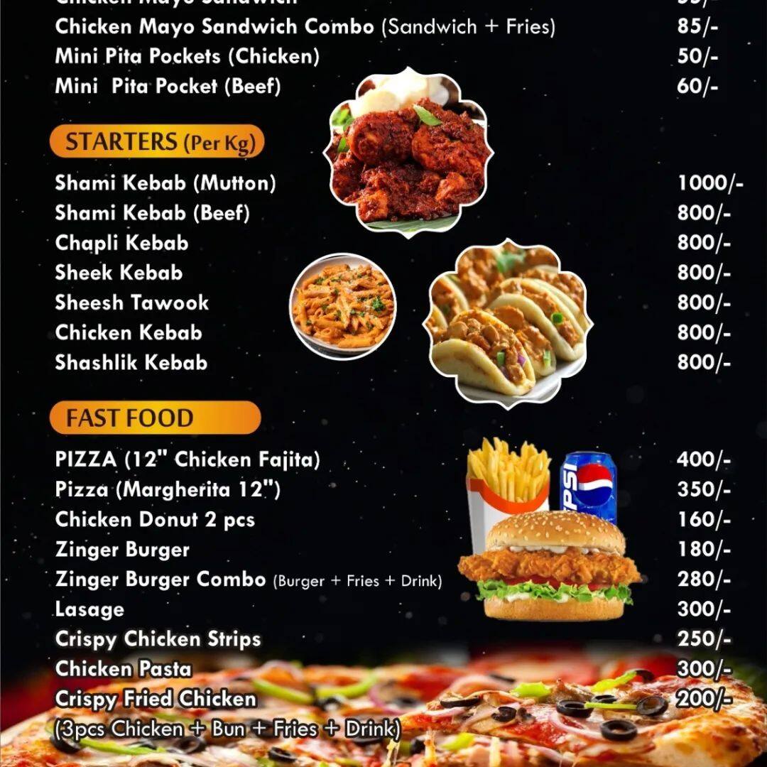 Menu of Al Faruz Kitchen, Richmond Road, Bangalore