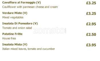 Menu at Il Borgo restaurant, London