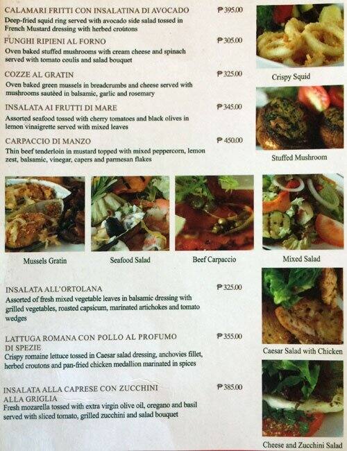 Fratini's Restaurant Menu - Zomato Philippines