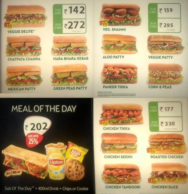 Subway Menu, Menu for Subway, Raja Park, Jaipur - Zomato