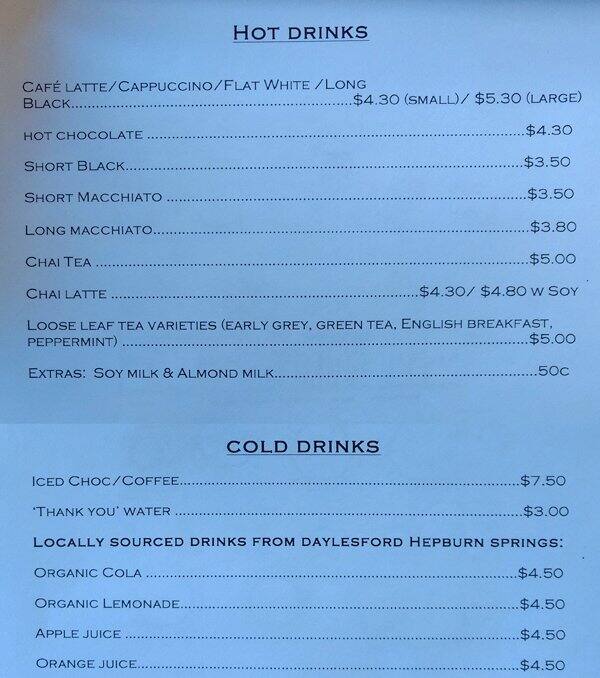 Menu at Coffee Fix Cafe, Ascot Vale