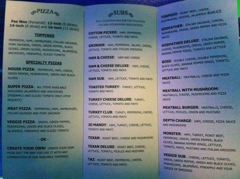 Menu at MG'S Pizza pizzeria, Robstown
