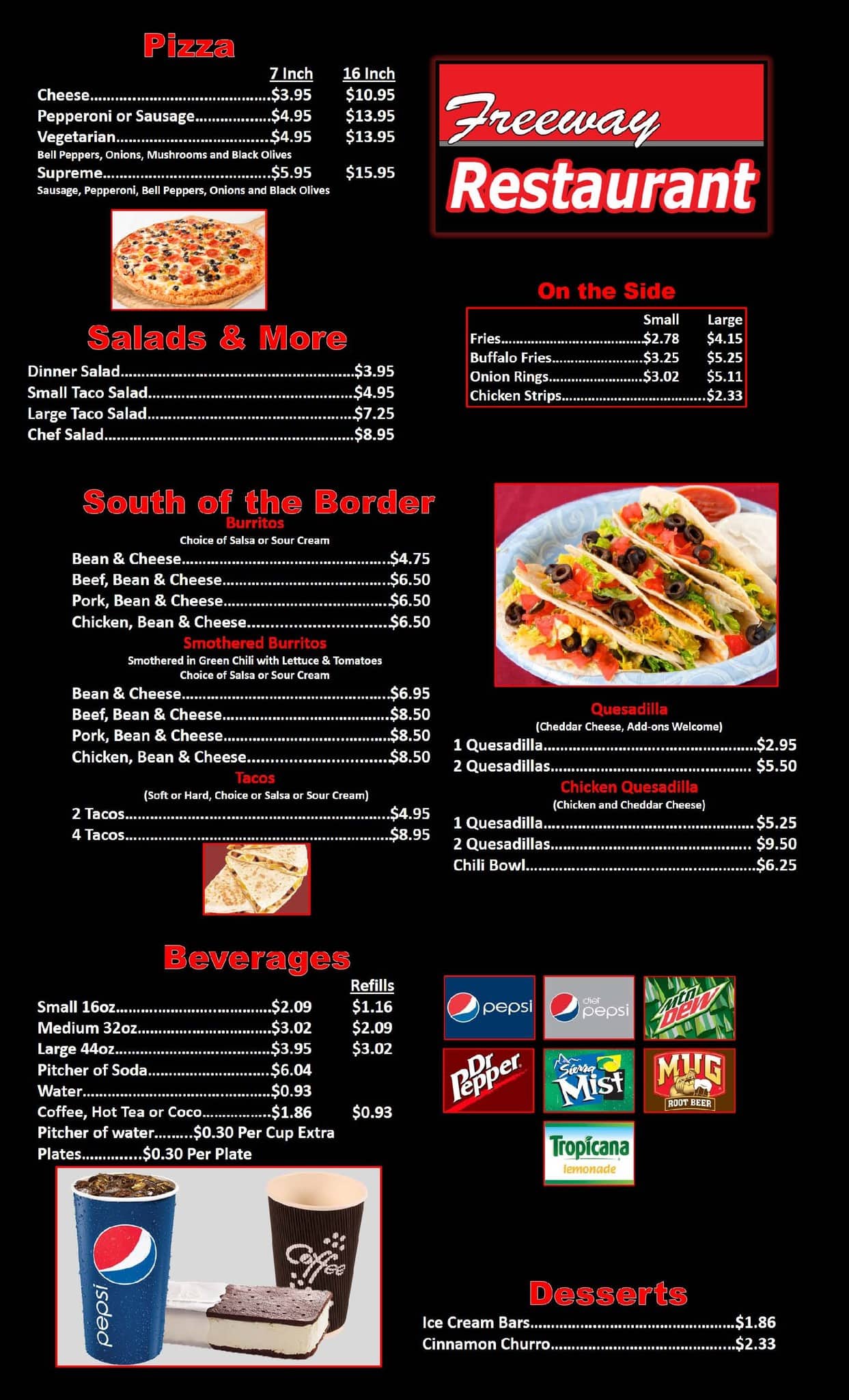 Menu at Freeway Bowl pub & bar, Grand Junction