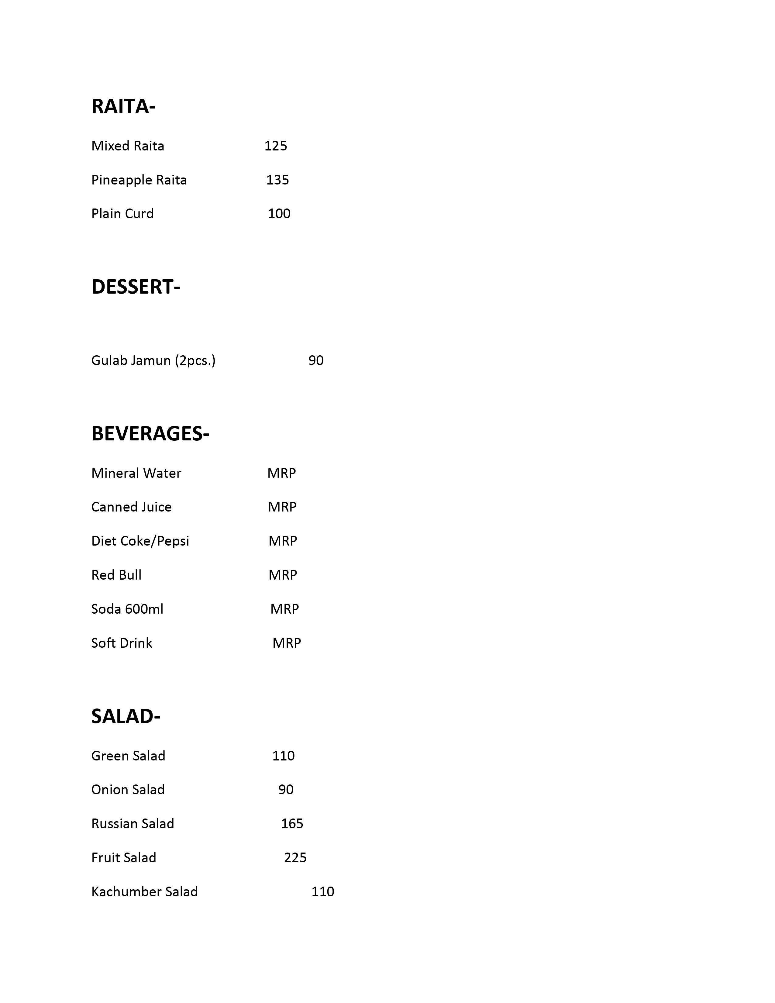 Menu at Food Deck, Dharamshala