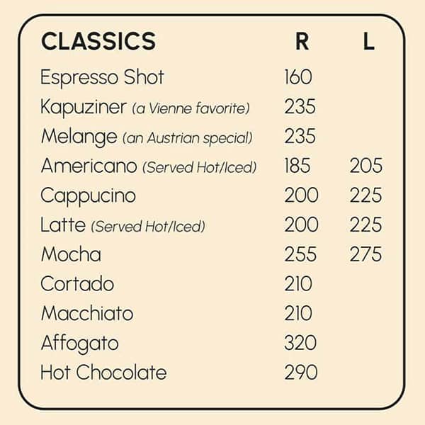 Menu of Soroco House, Thousand Lights, Chennai