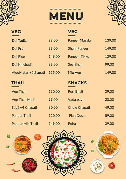 Menu of Homely Food, Wagholi, Pune