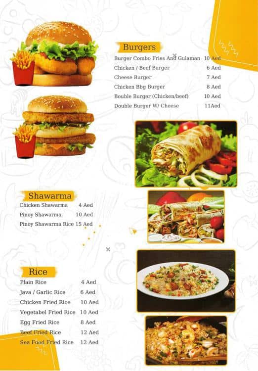 Menu of Azam Darbar, Al Quoz, Dubai