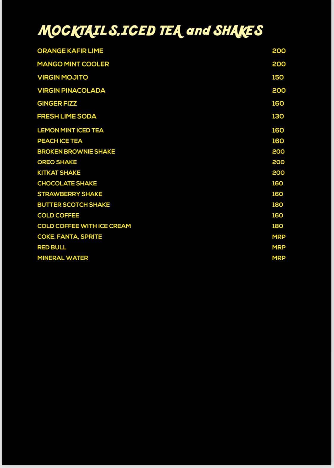 Menu of Emoji Restro & Cafe, Indirapuram, Ghaziabad