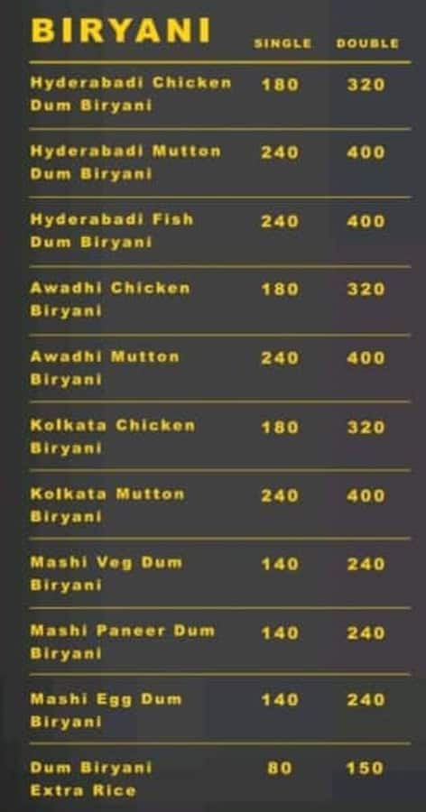 Menu of Biryani By Brothers, Mansarovar, Jaipur