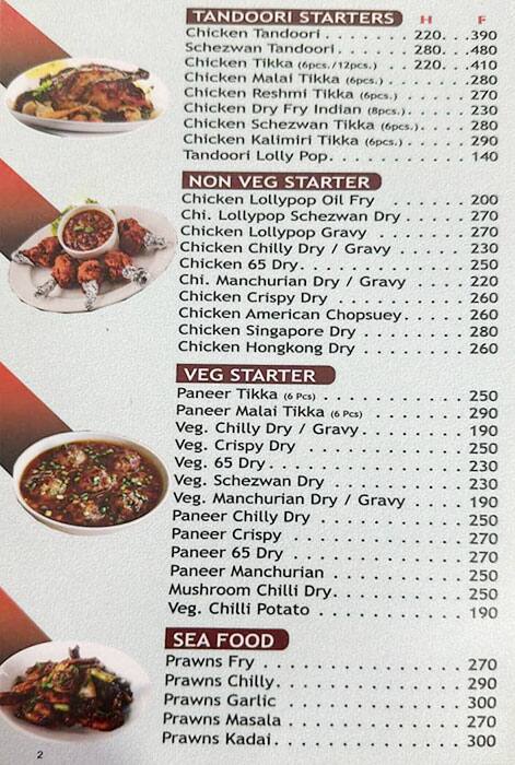 Menu of Hotel Arma Court, Bandra East, Mumbai