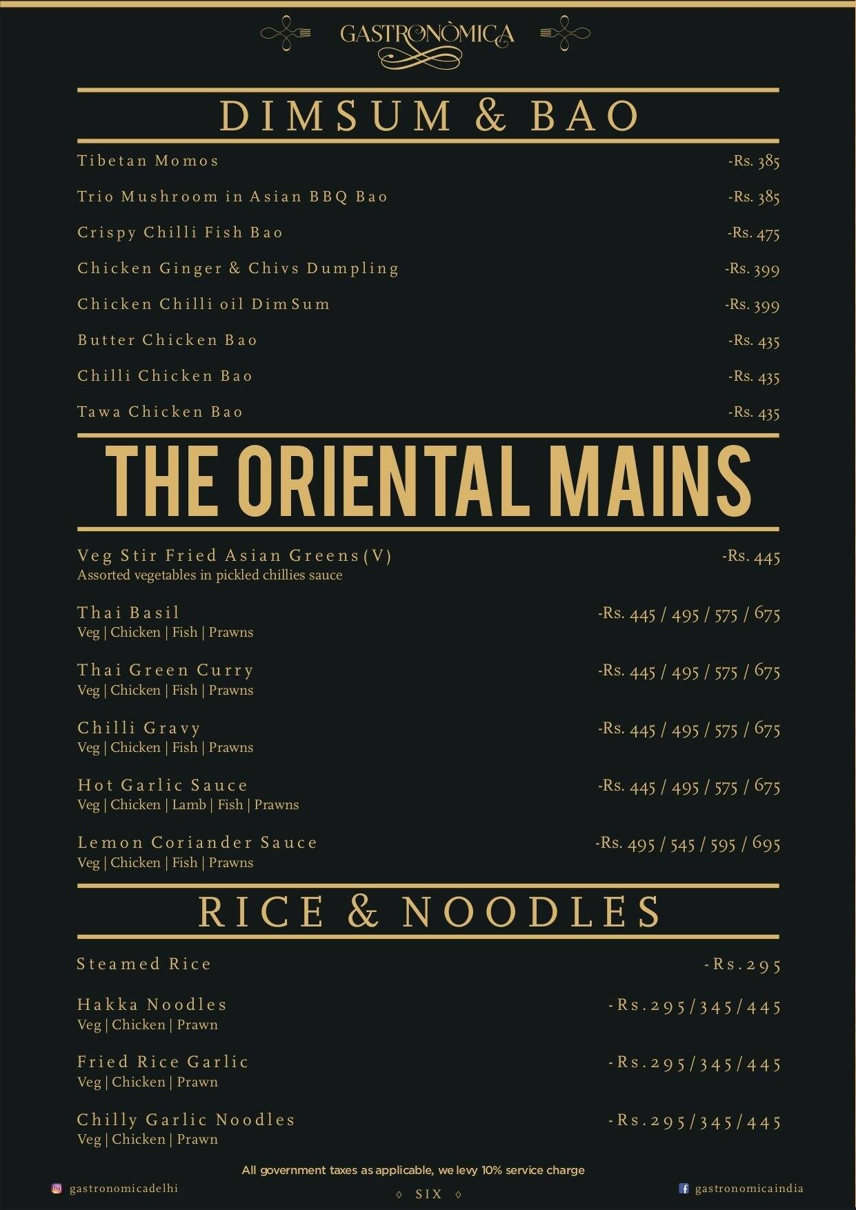 Menu at Gastronomica, New Delhi, M-55