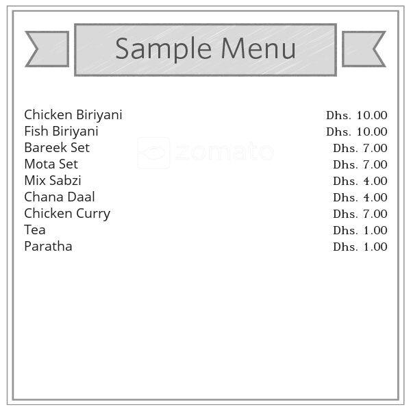 Menu of Snap Restaurant, Industrial Area, Sharjah
