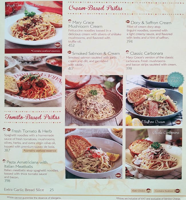 Menu at Mary Grace - SM City BF Parañaque restaurant, Parañaque, SM BF