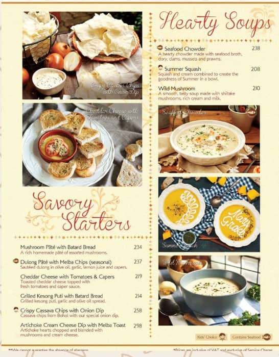 Menu at Cafe Mary Grace - St. Luke's Medical Center, BGC, Taguig, GF St ...