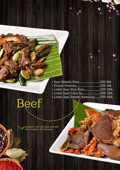 Menu at Pala Adas, Jakarta, Crown Golf Boulevard