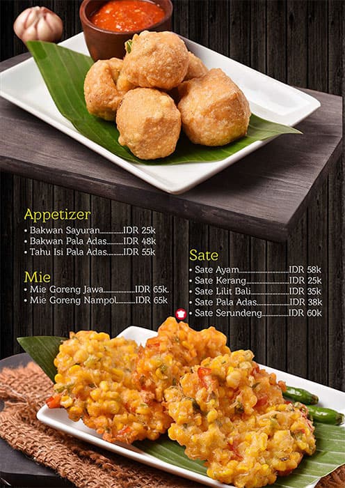 Menu at Pala Adas, Jakarta, Crown Golf Boulevard