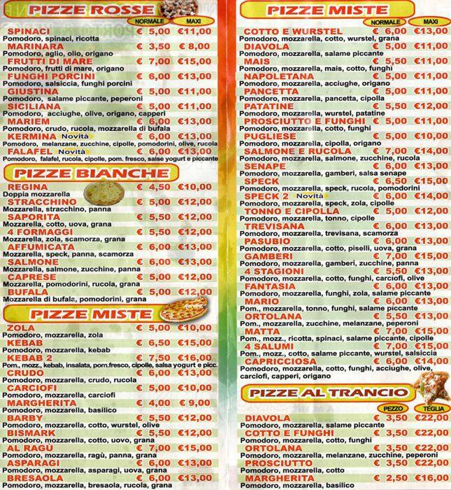 Menu da LE Petit Prince pizzeria, Milano, Viale Pasubio Milano