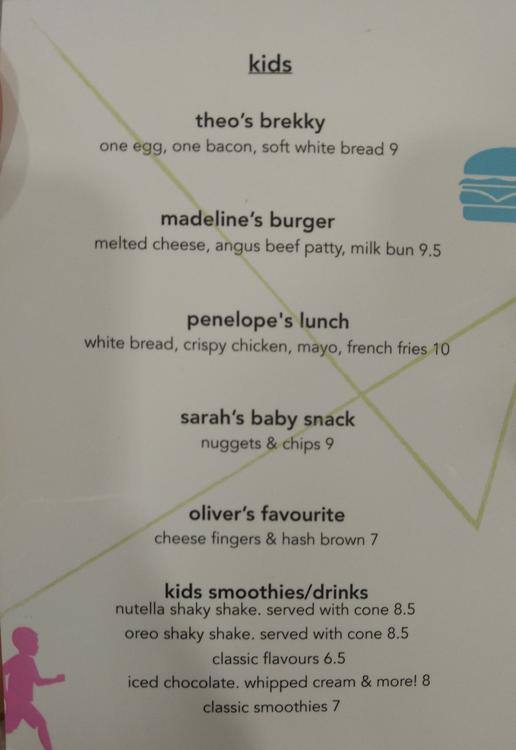 Menu at Vogue Cafe, Macquarie Park