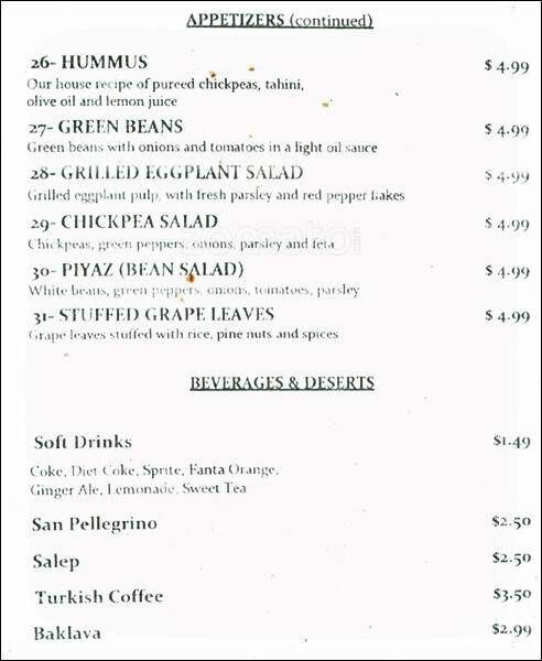 Menu at Metropolitan Cafe & Catering, Charlotte, 138 Brevard Court