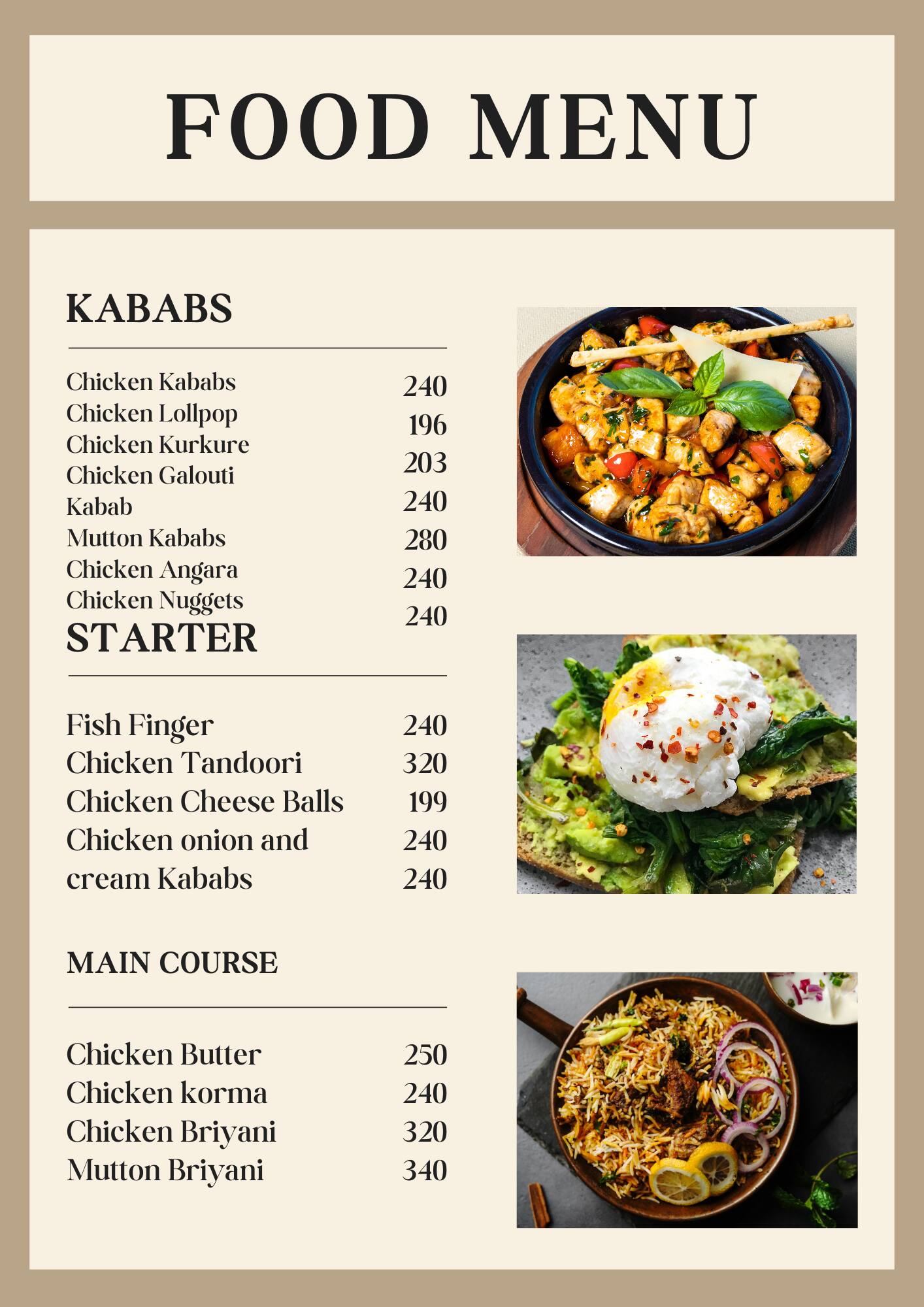 Menu of Saalan - The Bursting Bite, Sector 72, Noida
