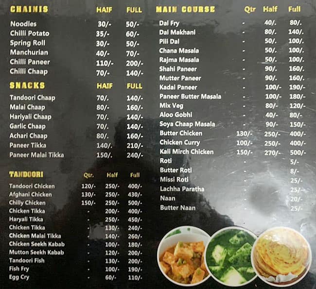 Menu of Ramola In Kitchen, Badkal Lake, Faridabad