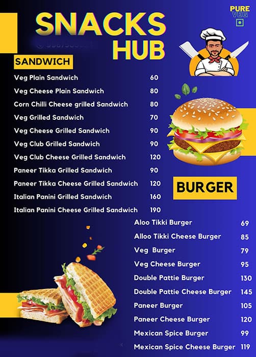 Menu of Snacks Hub, Mulund East, Mumbai