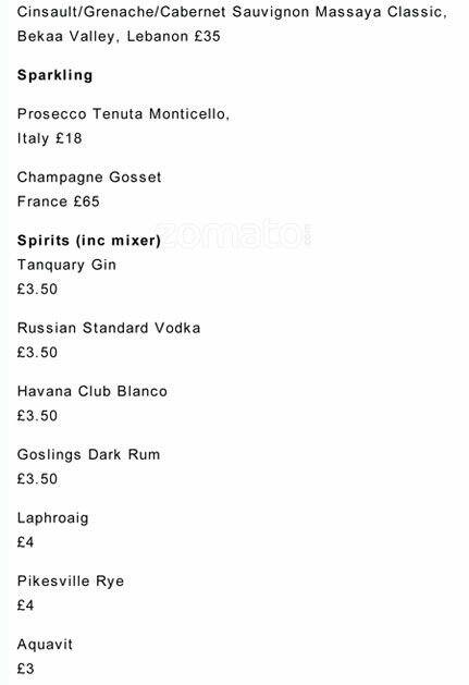 Menu at Pelt Trader pub & bar, London