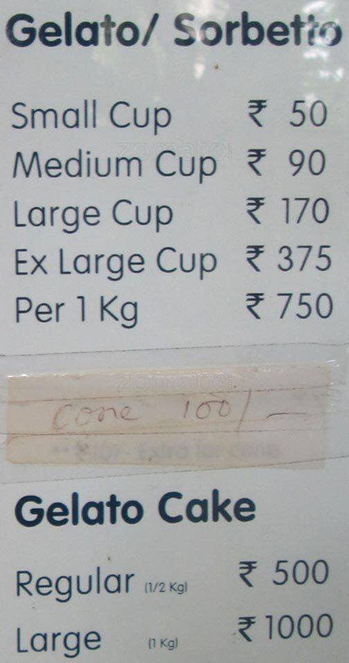 Menu at Amore Gourmet Gelato, Hyderabad, 1st Floor 6 - 3 - 251 Road No 10