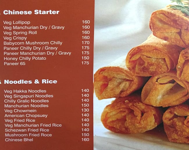 Menu at Food Temple, Ahmedabad, New Vadaj Bhimji Pura Road