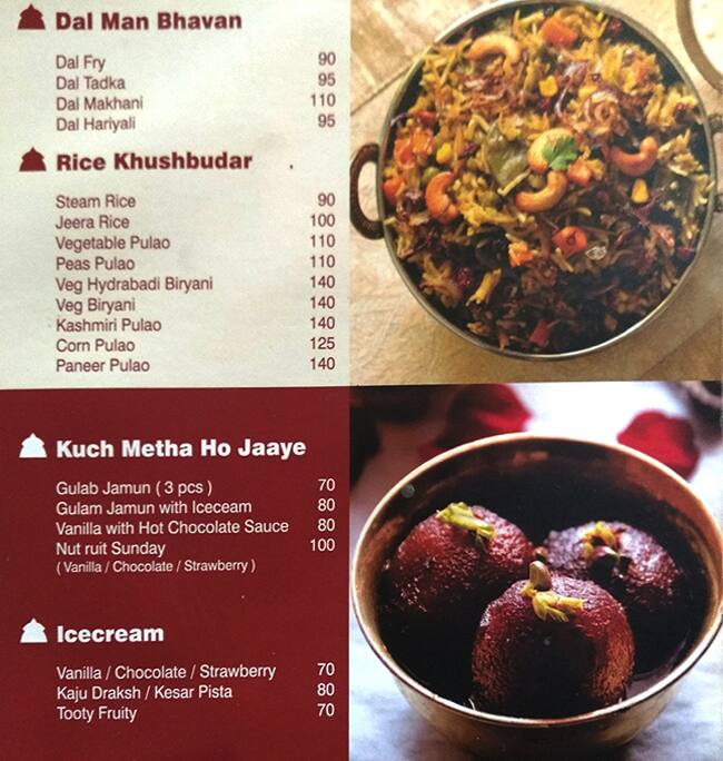 Menu at Food Temple, Ahmedabad, New Vadaj Bhimji Pura Road