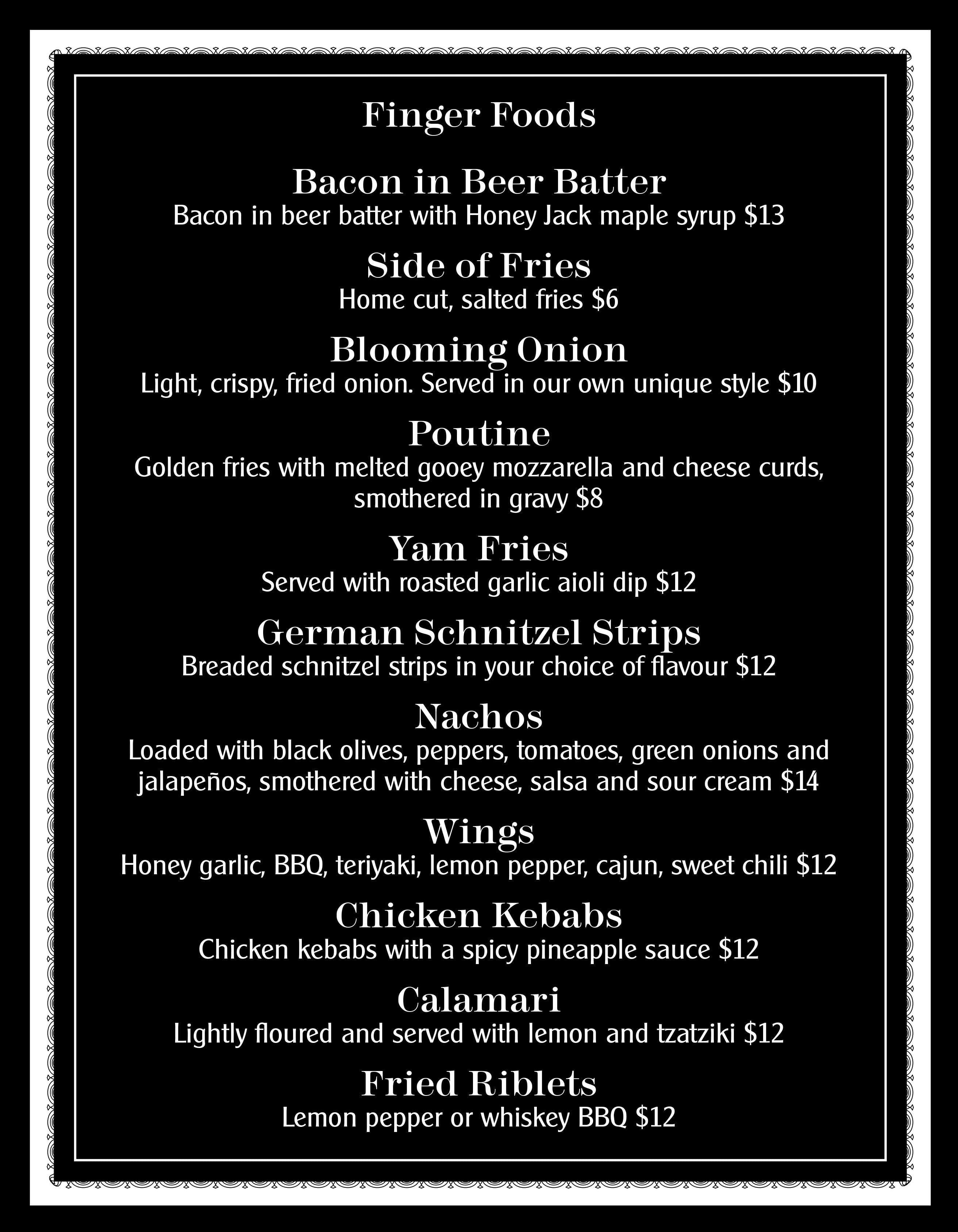 The Last Drop Menu, Menu for The Last Drop, Revelstoke, Revelstoke ...