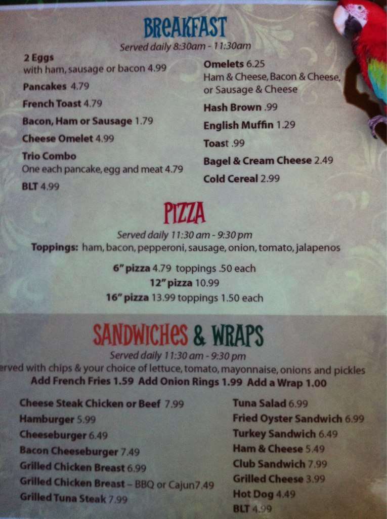 Atrium Cafe & Bar Menu, Menu for Atrium Cafe & Bar, North Ocean City ...