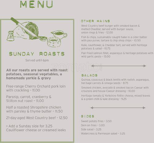 Menu at The Stokers Arms pub & bar, Manchester