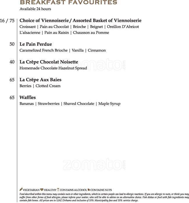 Sidra - The St. Regis Dubai a Dubai: Foto del Menu con Prezzi - Zomato