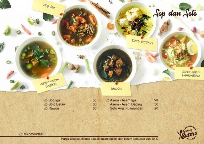 Carta del restaurante Ayam Goreng Pemuda Alam Sutera, Tangerang del Sur