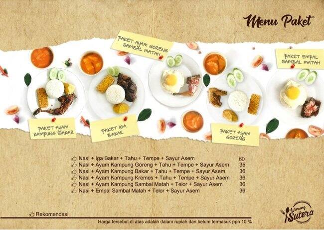 Carta del restaurante Ayam Goreng Pemuda Alam Sutera, Tangerang del Sur