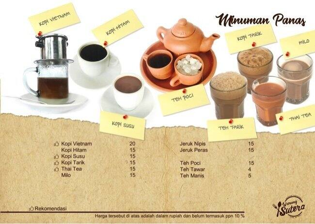 Carta del restaurante Ayam Goreng Pemuda Alam Sutera, Tangerang del Sur