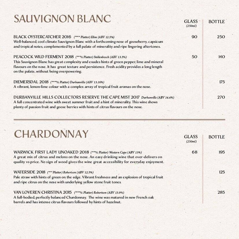 Menu au Casa Bella Ballito Junction restaurant, Ballito